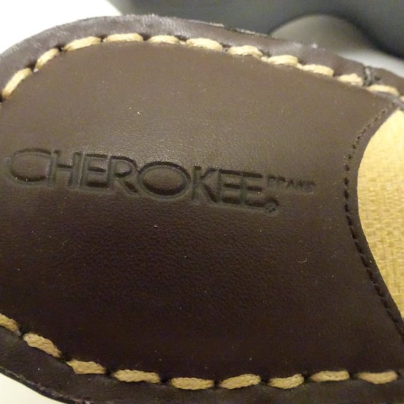 Cherokee | Shoes | Vtg New Cherokee Brown Leather Slide Heels 8 | Poshmark